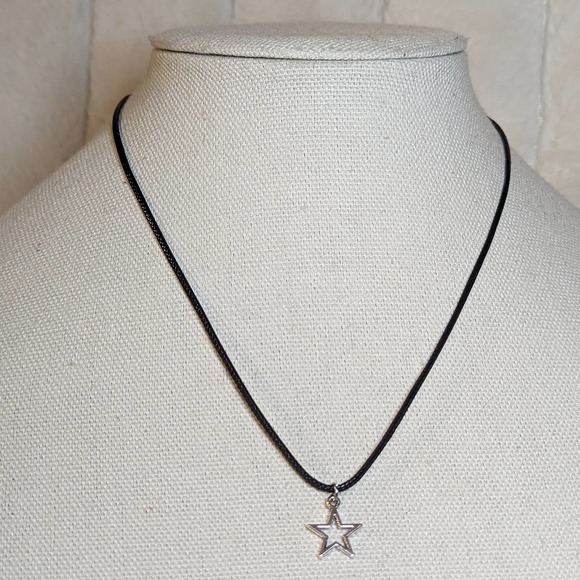 Handmade | Jewelry | Y2k Style Hollow Star Silver Charm Rope Necklace ...